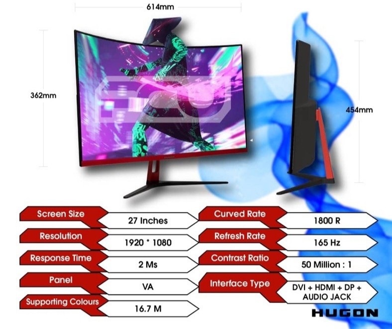 Hugon 27 inch 165Hz FHD 1080P Monitor, Computers & Tech, Parts ...