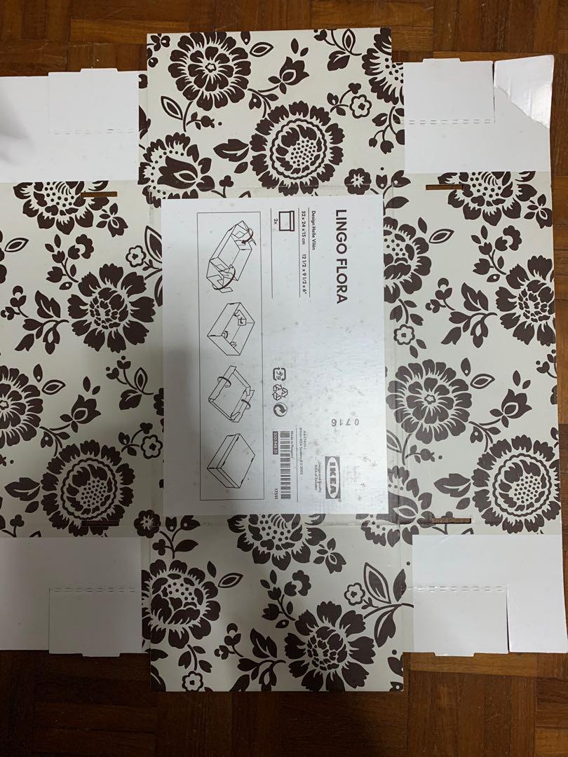 Ikea cardboard foldable storage boxes in 2 sizes, Furniture & Home ...