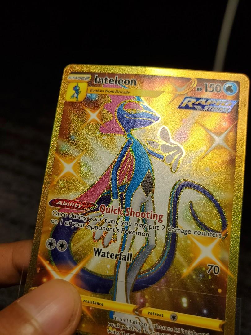 Inteleon Gold Pokemon Card, Hobbies & Toys, Toys & Games on Carousell