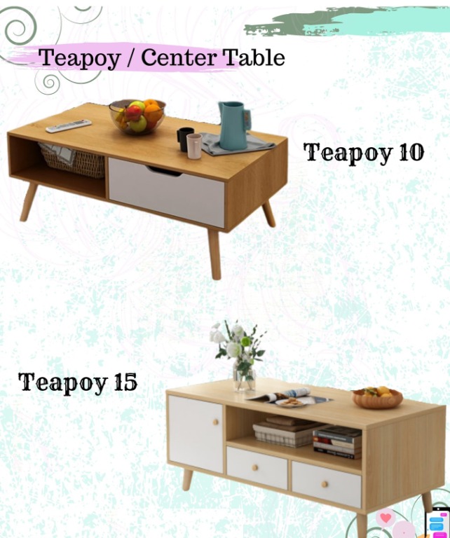 Living Room Center Tables & teapoy with Drawers Storage, Furniture ...