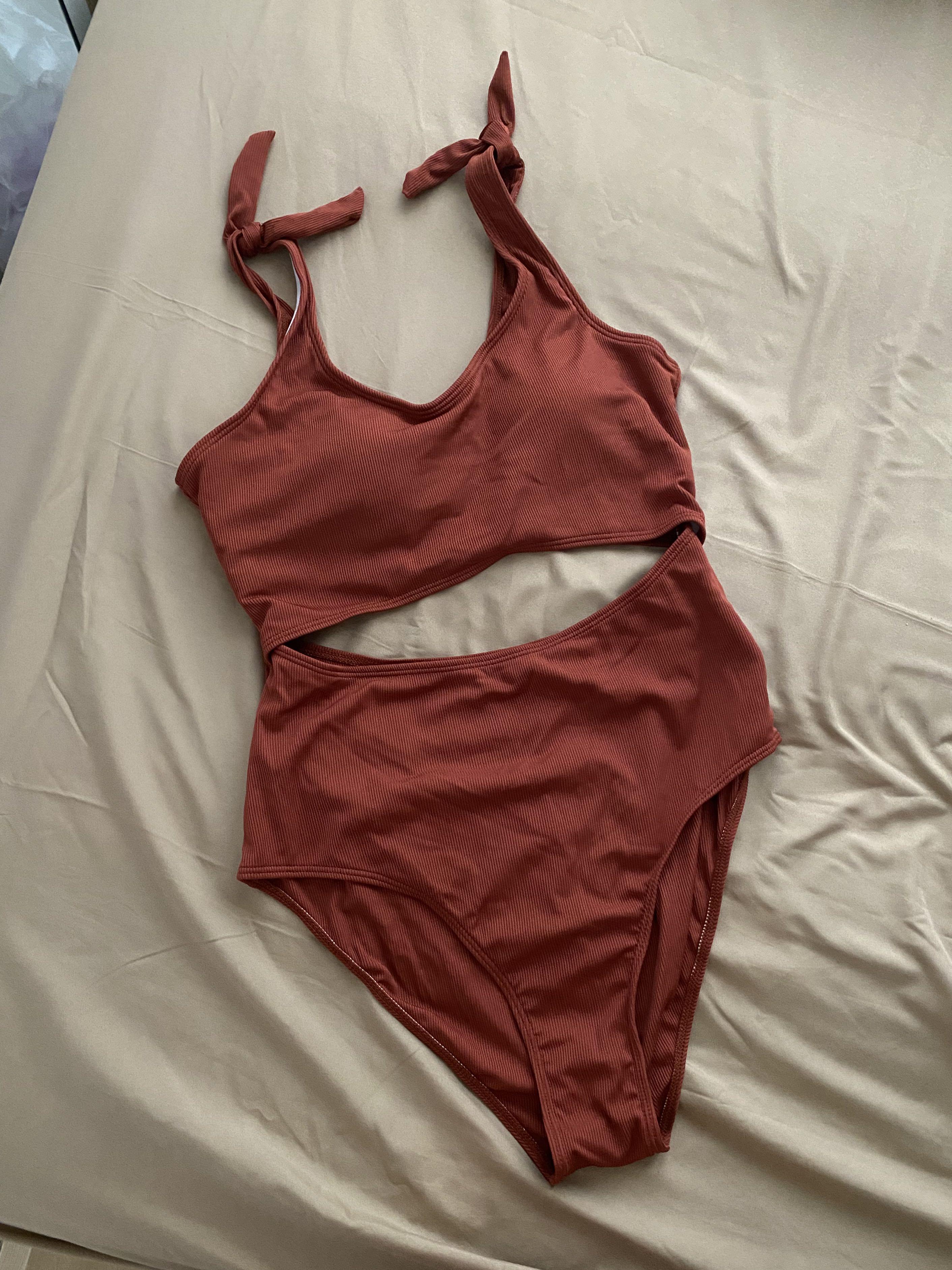 One Piece Rust Swimsuit, Women's Fashion, Swimwear, Bikinis & Swimsuits ...