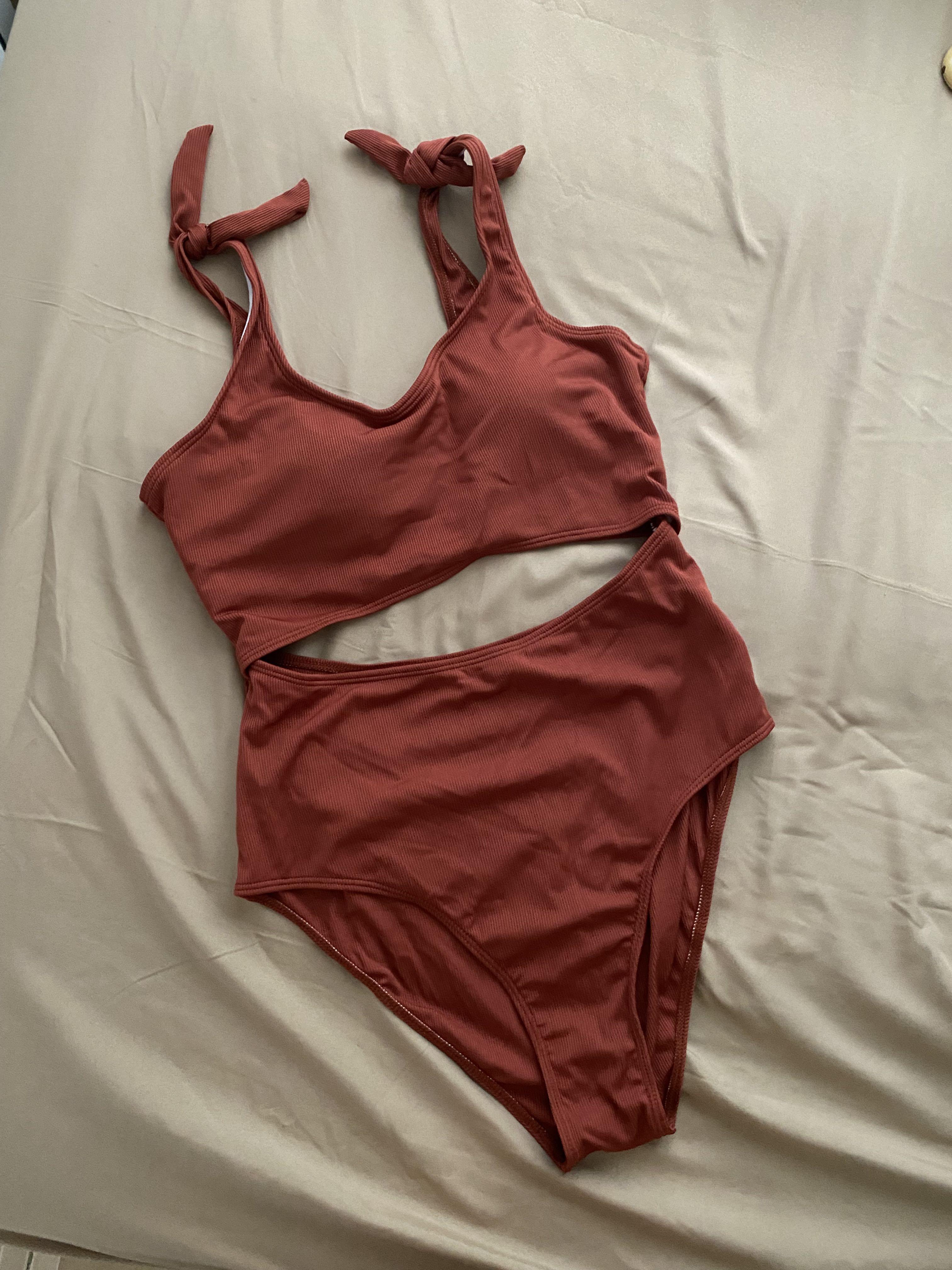 One Piece Rust Swimsuit, Women's Fashion, Swimwear, Bikinis & Swimsuits ...