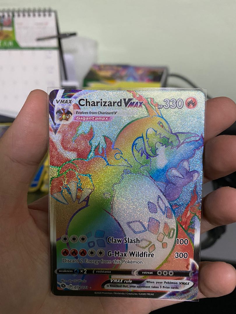 Pokemon TCG Champion Path Vmax Rainbow Charizard/Zard, Hobbies & Toys ...