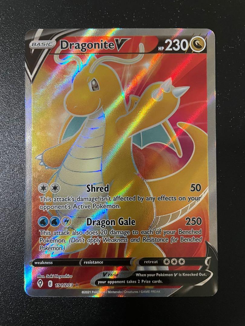 Pokemon TCG Dragonite V - 191/203 - Full Art Ultra Rare Sword & Shield ...
