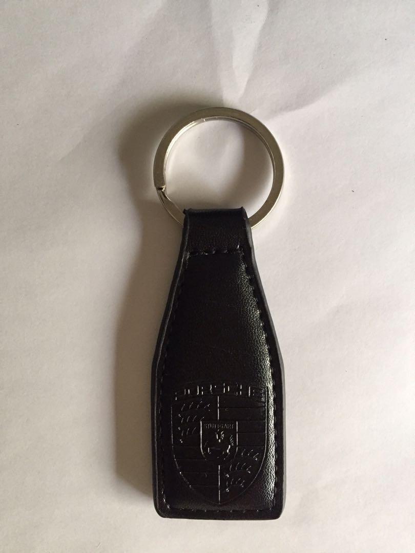 Porsche Black leather Keychain, Car Accessories, Accessories on Carousell