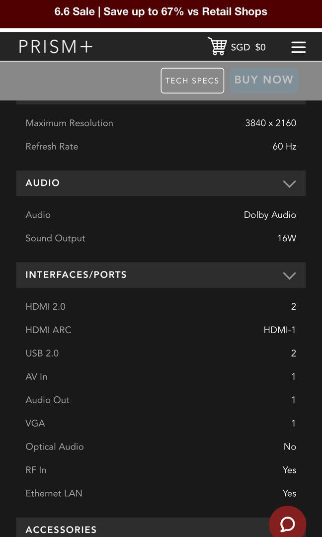 Prism+ E43 4K HDR E-series Smart TV, TV & Home Appliances, TV ...