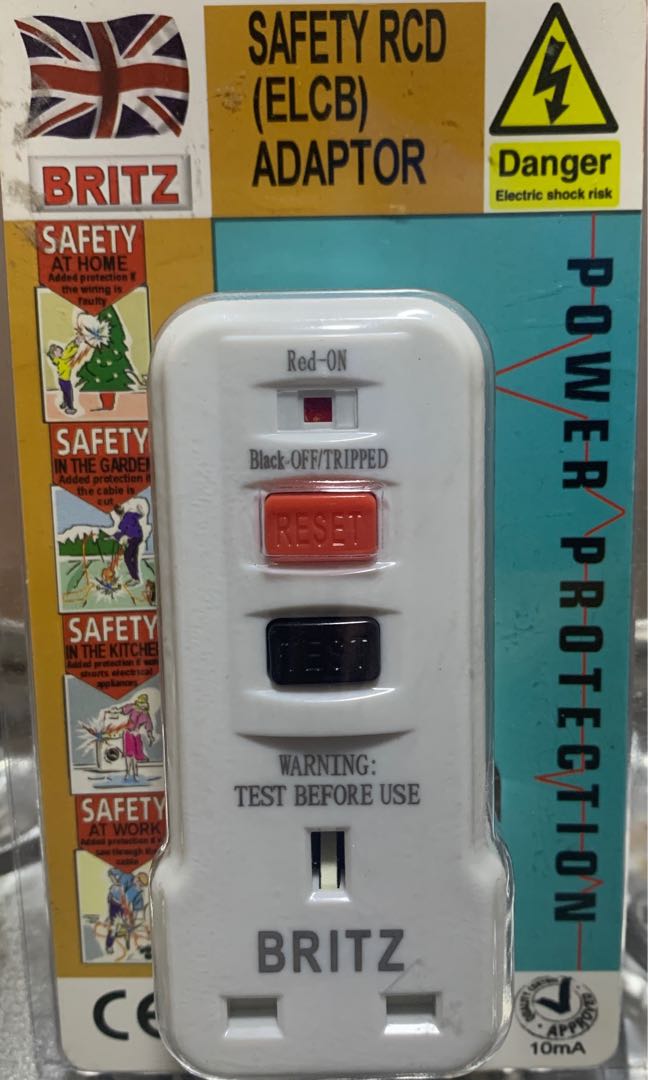 Safety RCD (ELCB) adaptor, Furniture & Home Living, Home Improvement ...