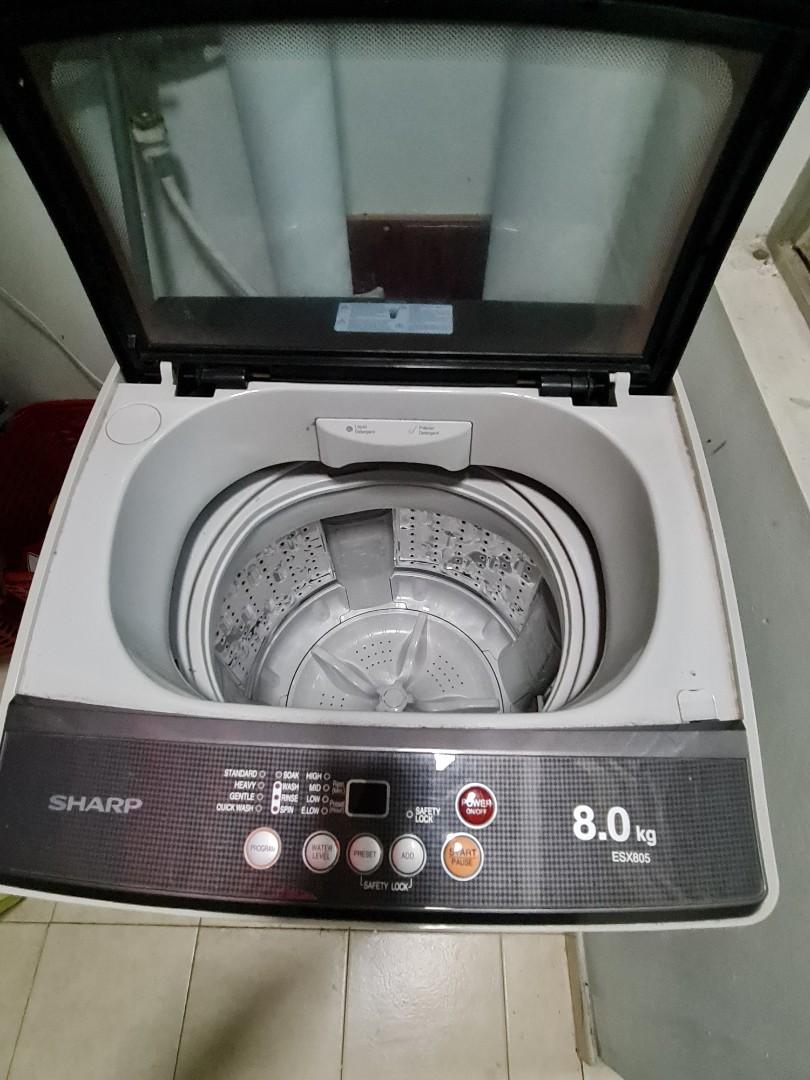 Sharp 8kg top load washing machine, TV & Home Appliances, Washing ...