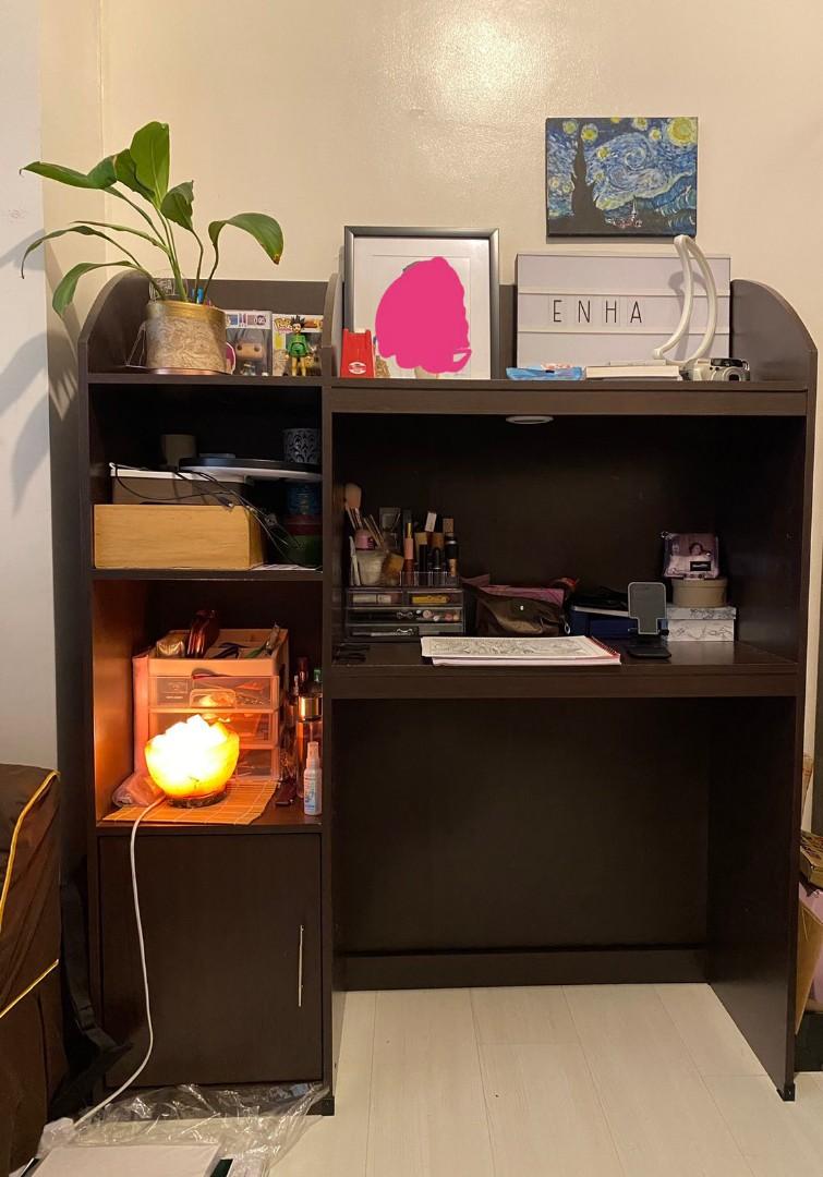 Customized Study Table (Laminated wood) x Cabinet x with bookshelves ...