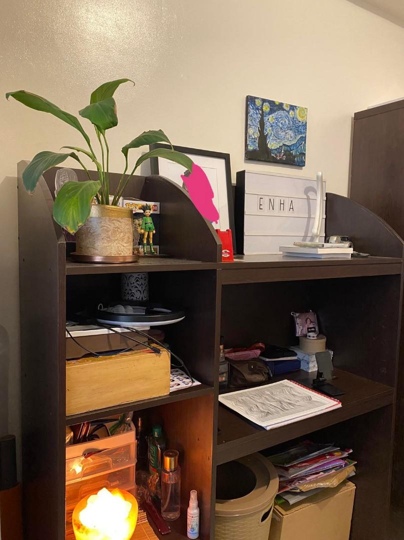 Customized Study Table (Laminated wood) x Cabinet x with bookshelves ...