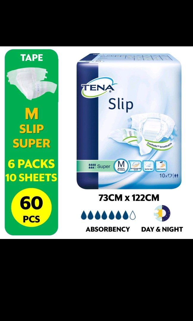 Tena Slip Super Adult Diapers, Health & Nutrition, Assistive & Rehabilatory Aids, Adult ...