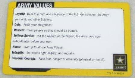 US Army Warrior Ethos card, Hobbies & Toys, Memorabilia & Collectibles ...