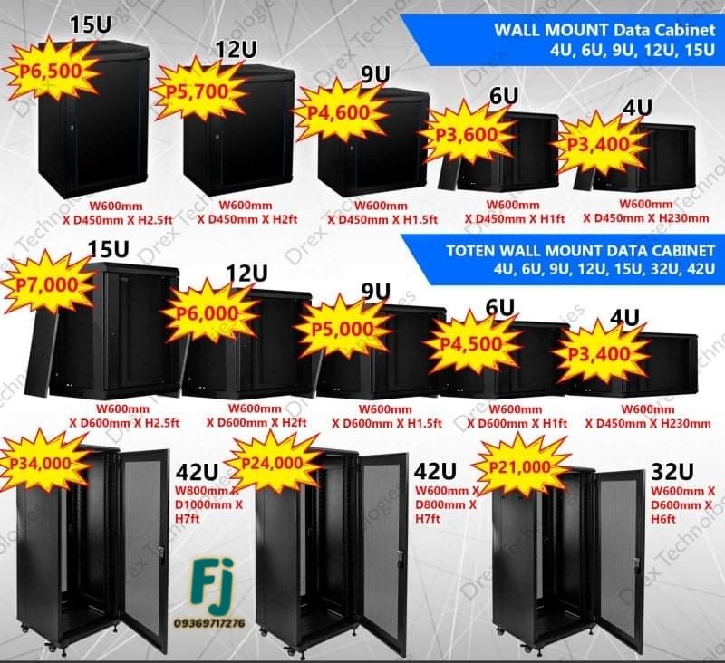 Wall mount Data Server Rack | Data Cabinet 4U 6U 9U 12U 15U 32U 42U ...