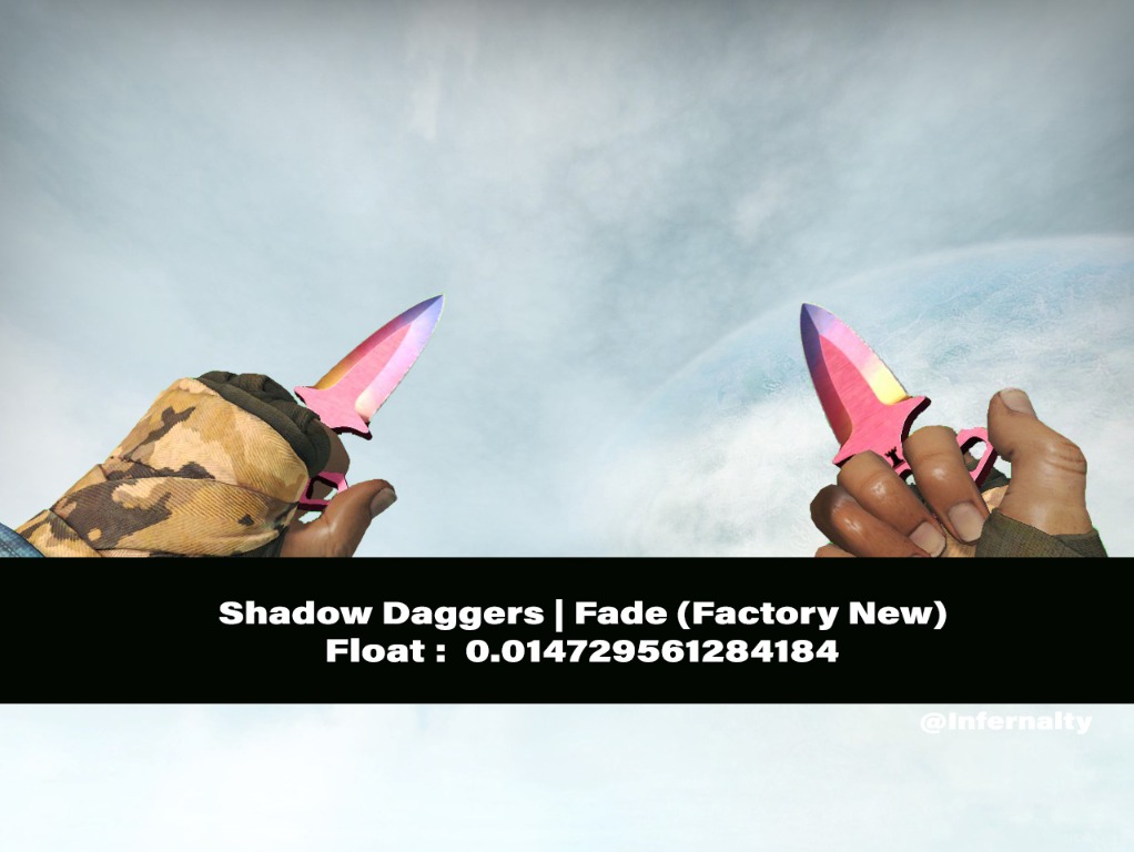 (96% FADE) Shadow Daggers Fade FN CSGO SKINS KNIVES, Video Gaming ...