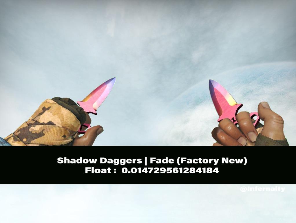 (96% FADE) Shadow Daggers Fade FN CSGO SKINS KNIVES, Video Gaming, Gaming Accessories, In-Game ...