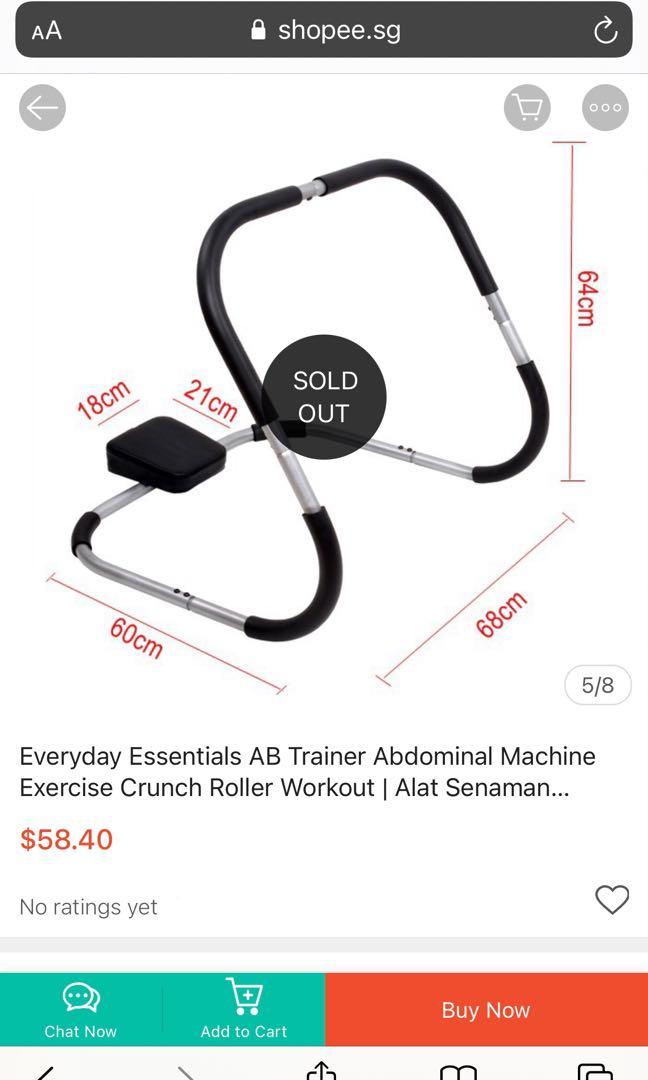 Ab Trainer Abdominal Machine exercise core crunch roller home workout ...