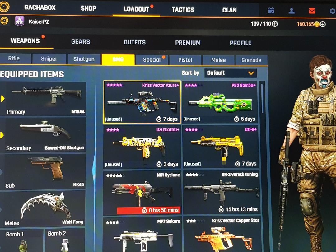 Blackshot 3 star account with red gems and cash items, Video Gaming ...