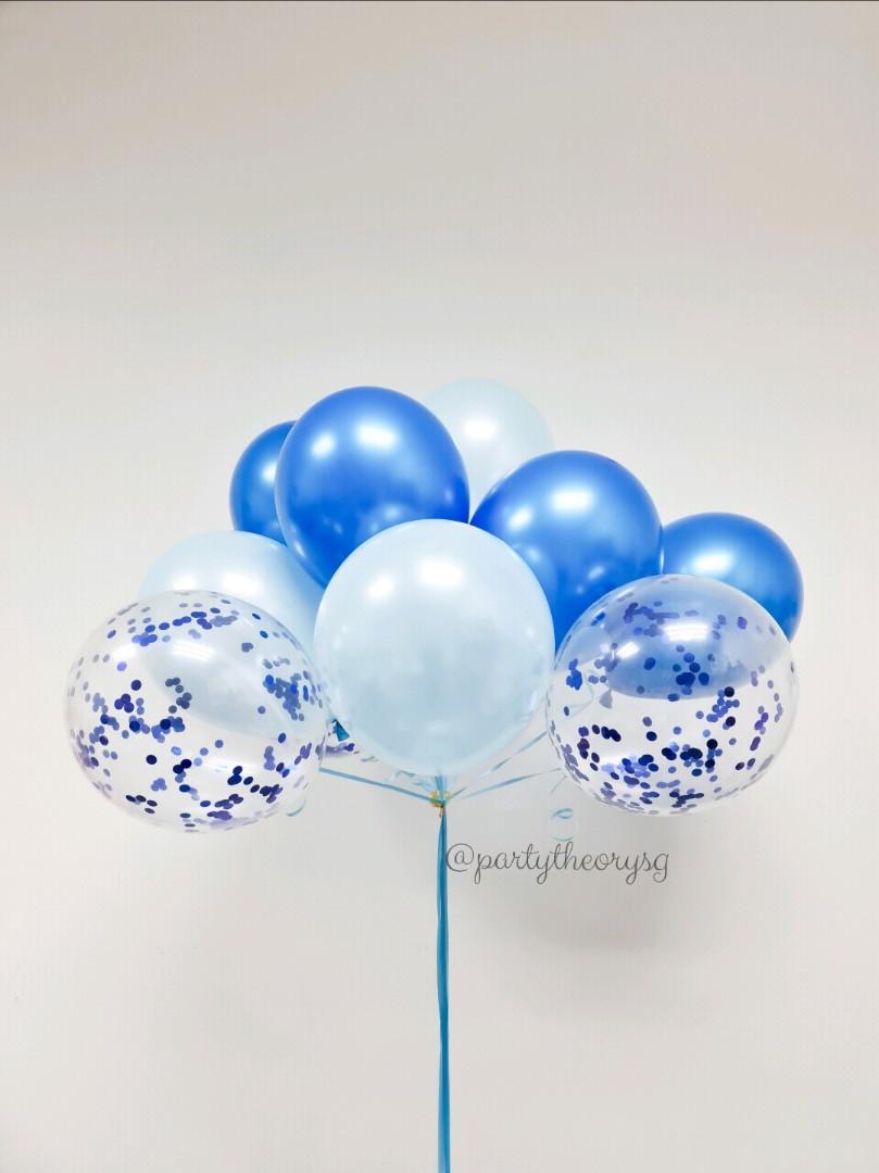 Blue Themed Helium Balloons Party Decor, Hobbies & Toys, Stationery ...