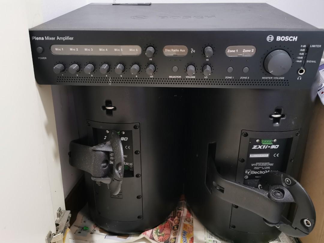 Bosch amplifier 2 big speakers wireless microphone system, Audio ...