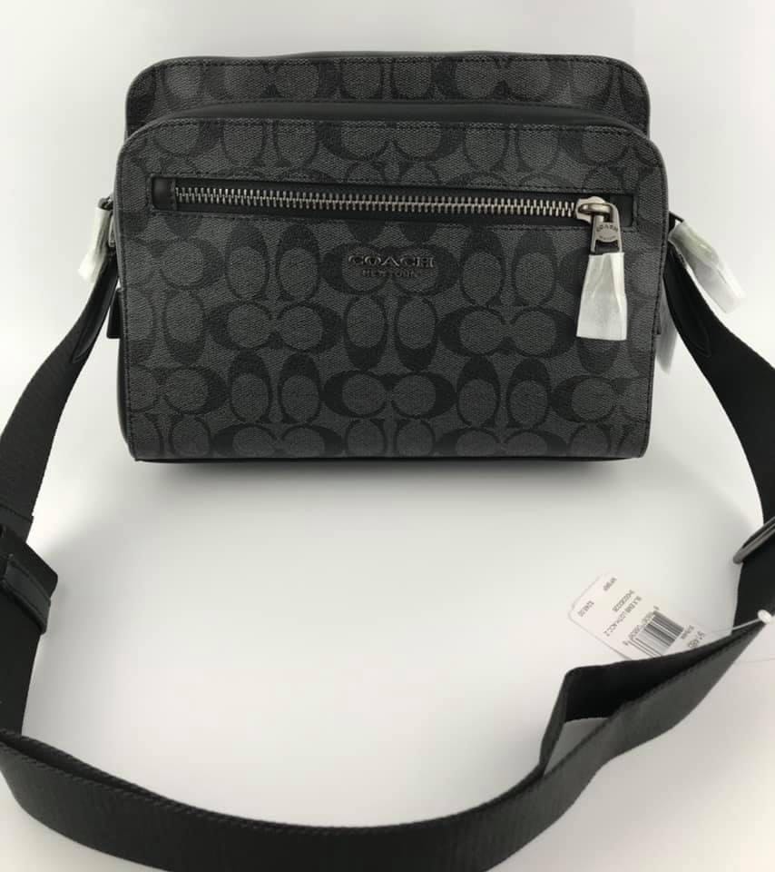 Coach Men West Camera Bag in Signature Canvass Black, Men's Fashion ...