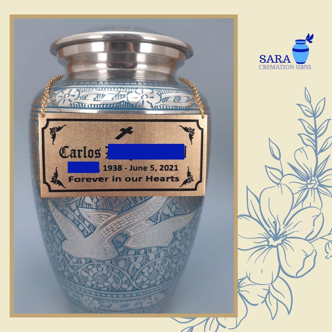 [saraurnsph] Customized Brass Urn Nameplate / Stainless Urn Nameplate ...