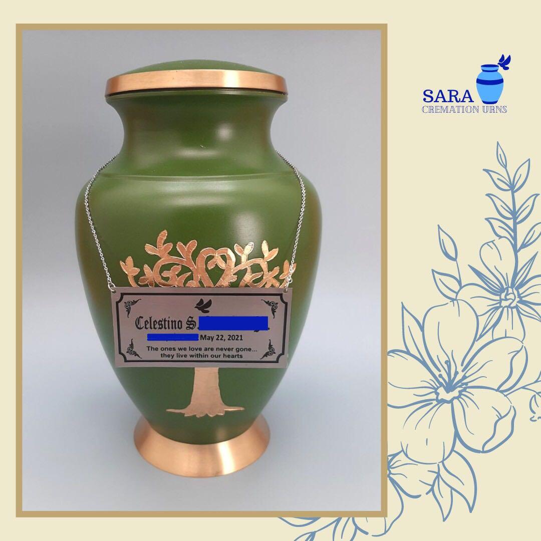 [saraurnsph] Customized Brass Urn Nameplate / Stainless Urn Nameplate ...