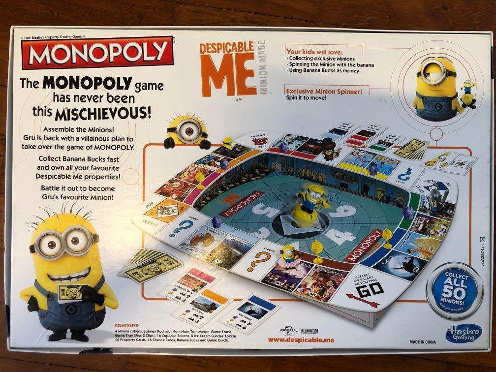 Despicable Me Minion Monopoly, Hobbies & Toys, Toys & Games on Carousell