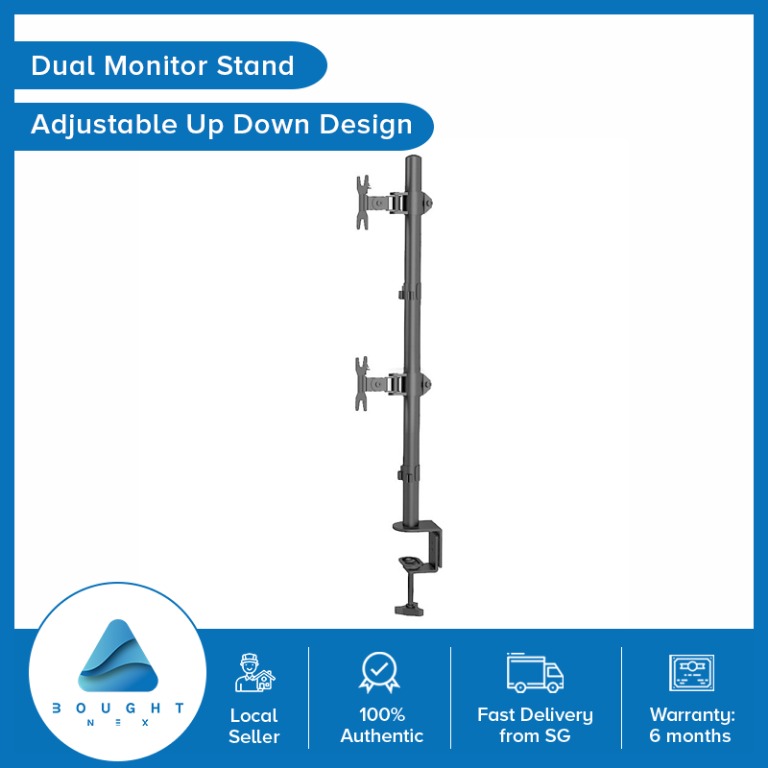 Dual Monitor Stand 2 Monitor Vertical Up Down Stand Top Bottom Up ...