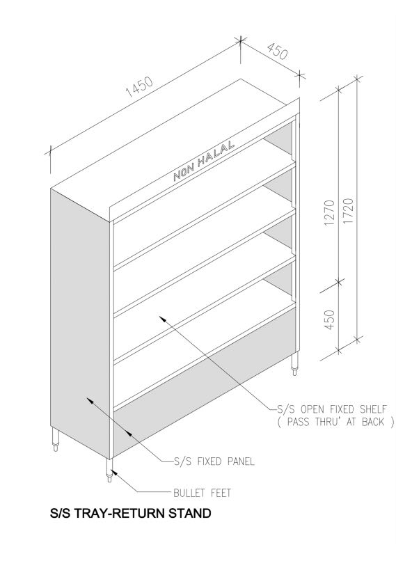 (Free Delivery) Custom S/S tray return rack/ shelving/ cabinet ...