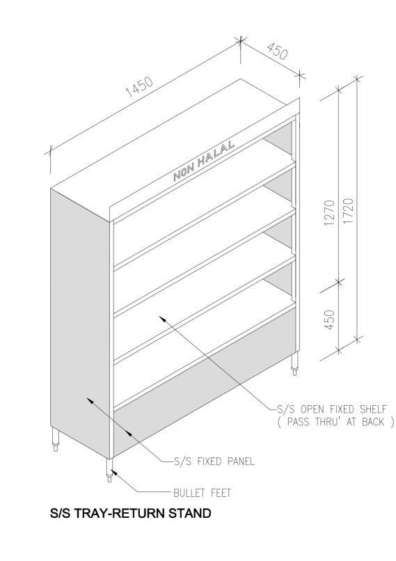 (Free Delivery) Custom S/S tray return rack/ shelving/ cabinet ...