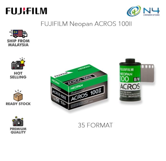 FUJIFILM Neopan Acros 100 II / 100 Acros II Black and White Negative ...