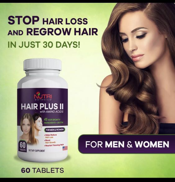 Hair Plus II with amino acids, Health & Nutrition, Health Supplements ...