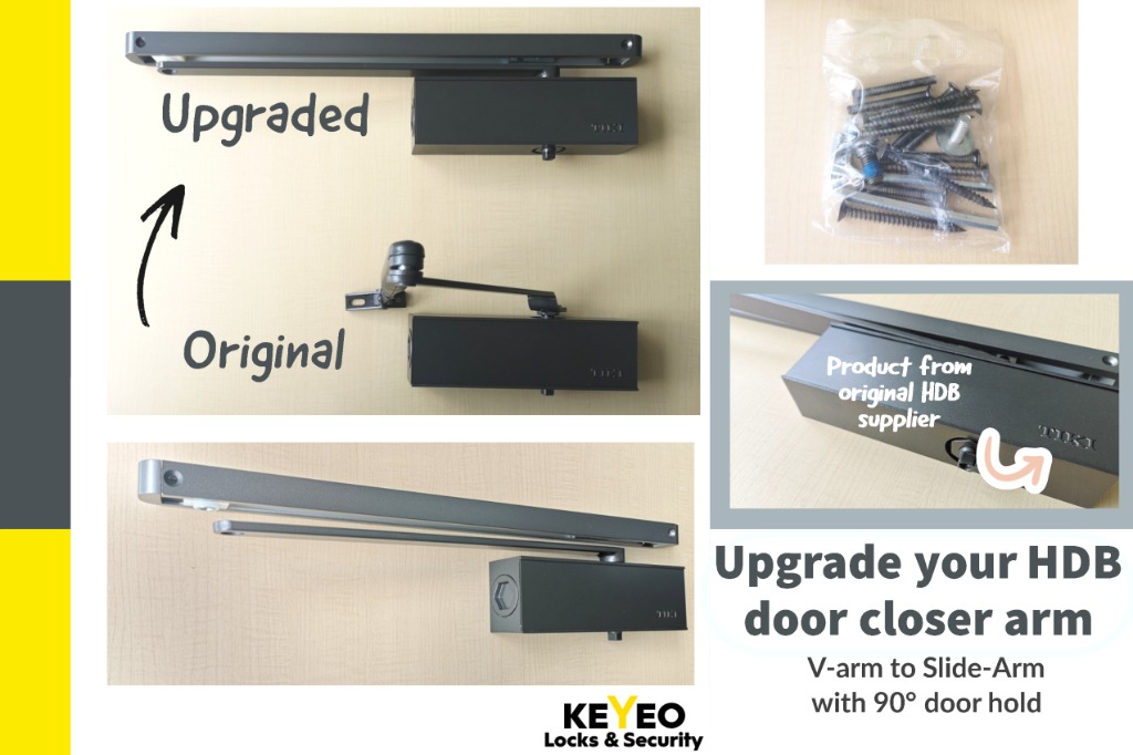 Heavy Duty Door Closer Slide-Arm (w/ 90° hold), ***ARM ONLY***, fm ...