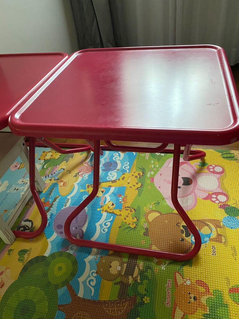 IKEA red Jon Karlsson design folding table x 2, Furniture & Home Living ...