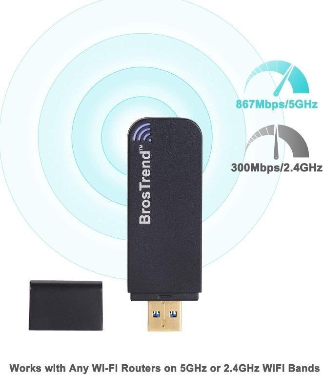 [K3193] BrosTrend 1200Mbps Linux USB WiFi Dongle for PC of Ubuntu, Mint, Debian, Kubuntu ...