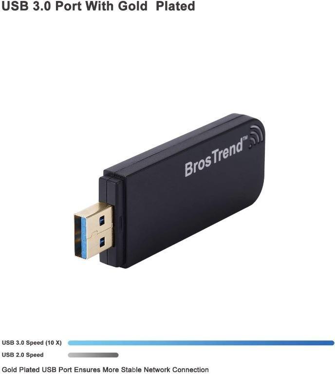 [K3193] BrosTrend 1200Mbps Linux USB WiFi Dongle for PC of Ubuntu, Mint ...