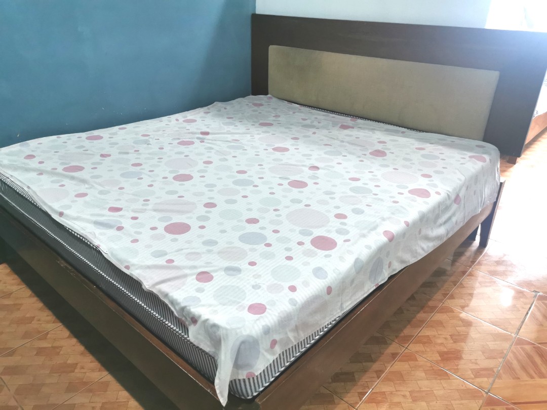King Size Narra Wood Bed Frame with Free Foam, Furniture & Home Living ...