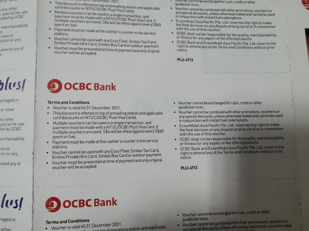 ocbc PLUS! Esso & Caltex vouchers, Tickets & Vouchers, Vouchers on ...