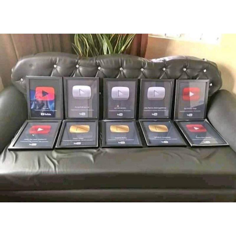 Personalized YouTube Play Button Frame, Furniture & Home Living, Home ...