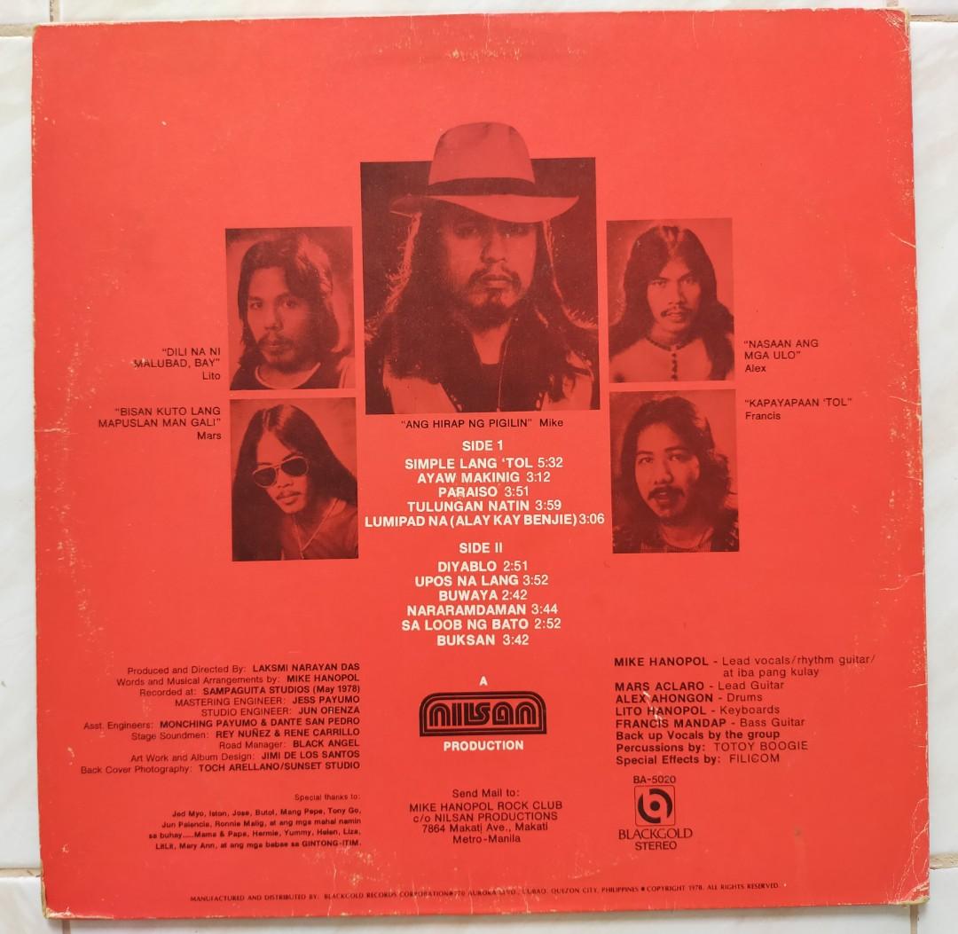 Plaka Mike Hanopol Buksan 1978 LP OPM Vinyl record RARE on Carousell