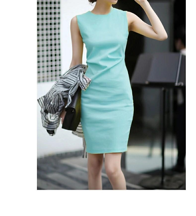 Sky-blue office dress, Women's Fashion, Dresses & Sets, Dresses on ...