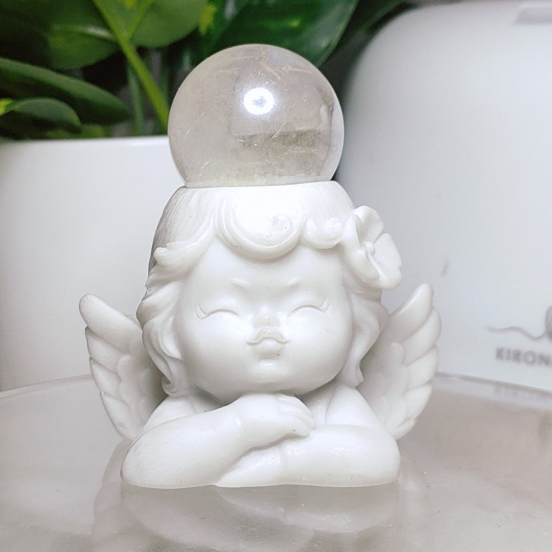 White angel head crystal sphere stand, Hobbies & Toys, Memorabilia ...