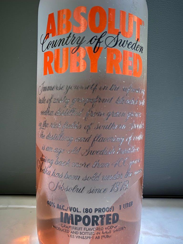 Absolut Vodka Ruby Red, Food & Drinks, Alcoholic Beverages on Carousell
