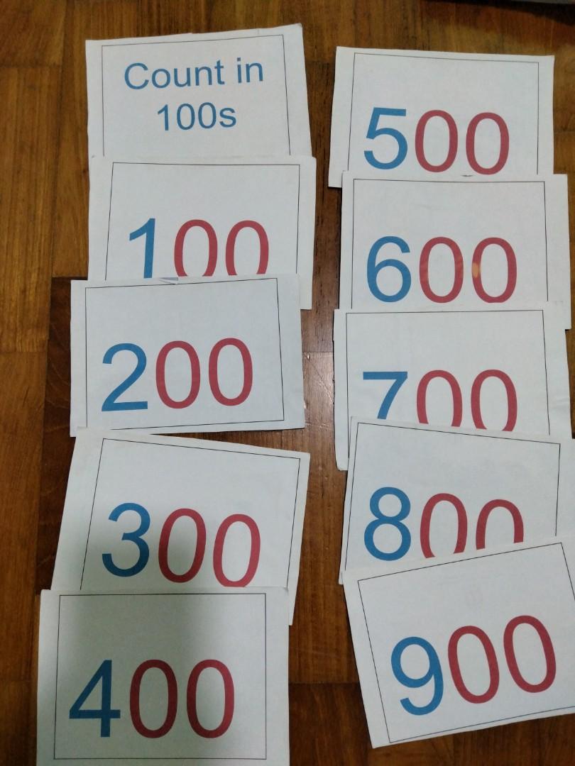 Flashcards - count in hundreds, 10 cards, Hobbies & Toys, Books ...