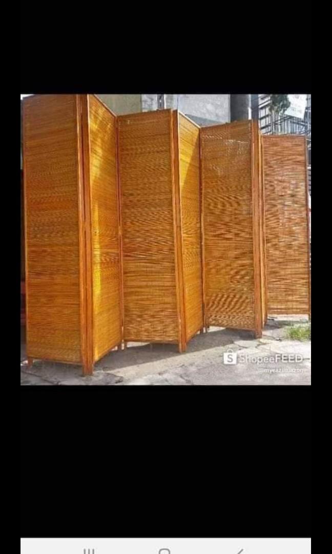 FOLDING DIVIDER/ PARTITION ( NATIVE BURI), Furniture & Home Living ...