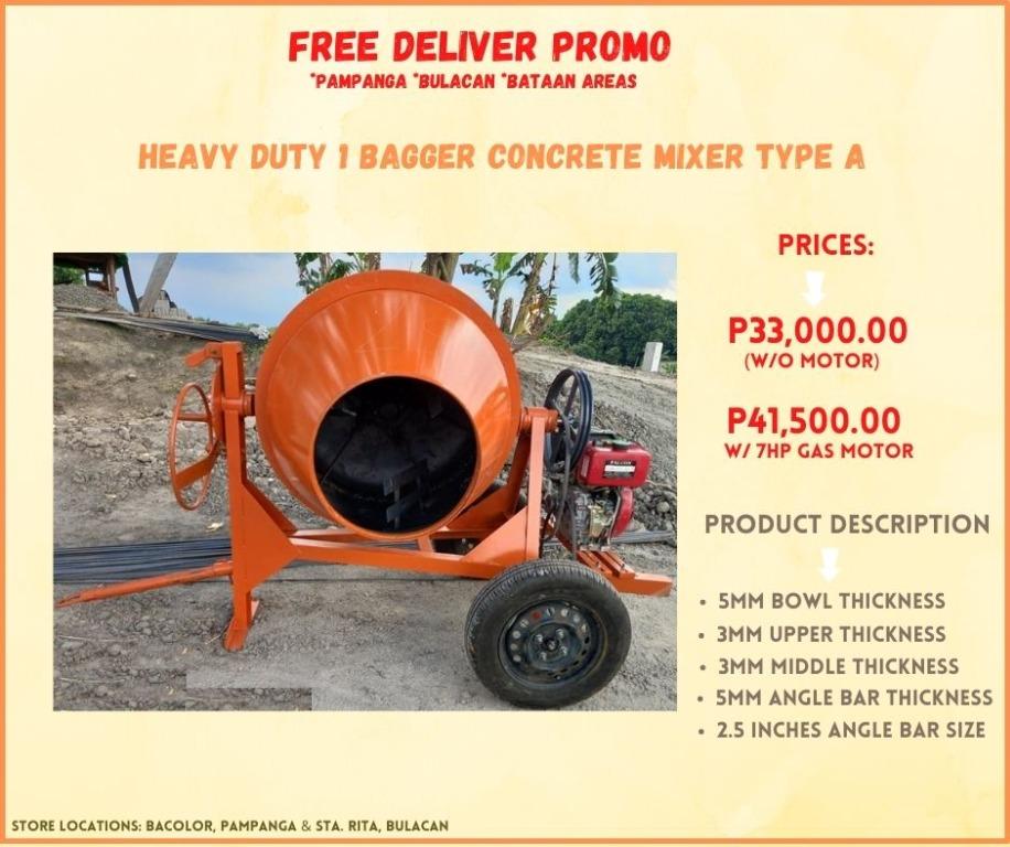 FREE DELIVER! 1 Bagger Heavy Duty Concrete Mixer A Type - Construction ...