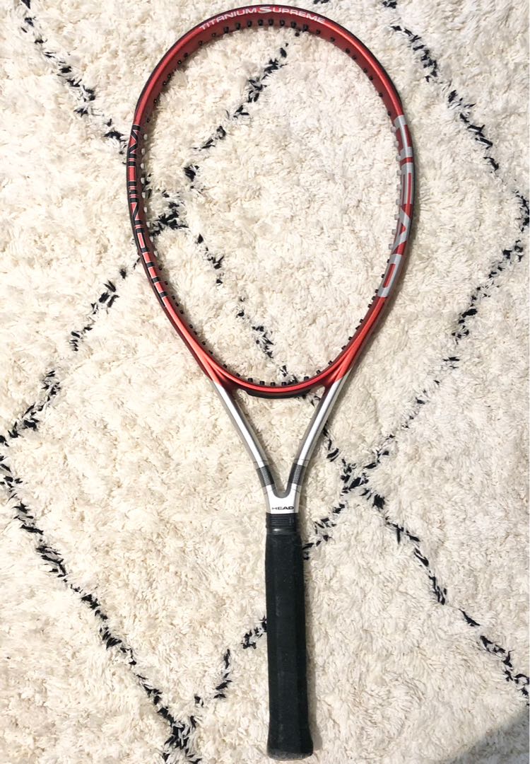 Head TI/S2CZ Supreme Tennis Racket Mid Plus Head Size, Sports Equipment ...