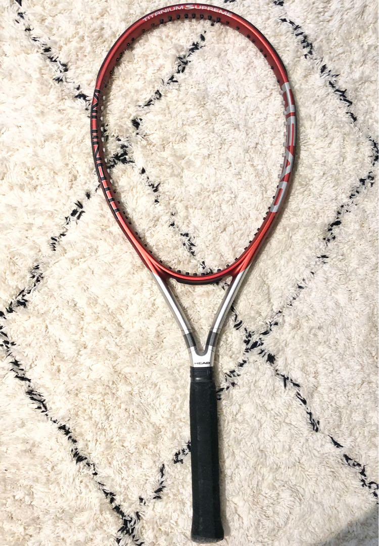 Head TI/S2CZ Supreme Tennis Racket Mid Plus Head Size, Sports Equipment ...