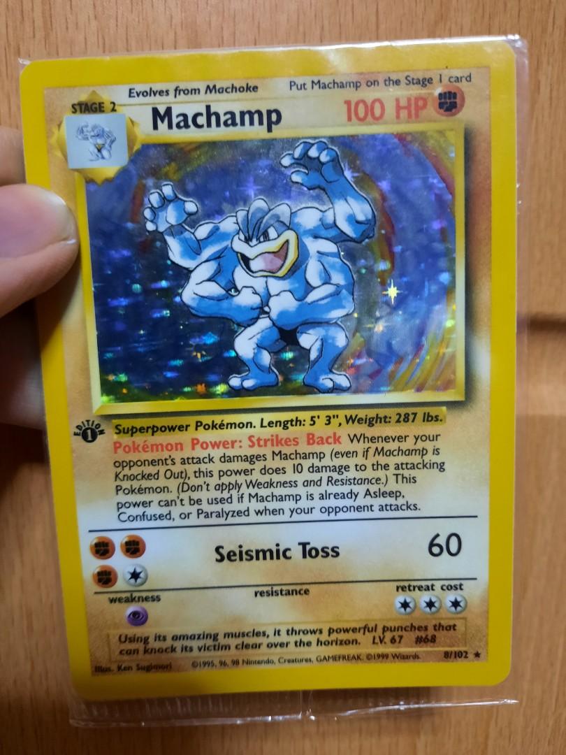Holographic Machamp Pokemon Trading Card, Hobbies & Toys, Toys & Games ...