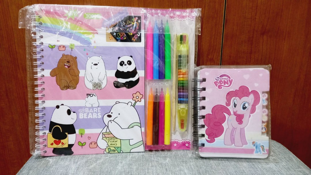 my little pony notebook, we bare bear coloring book take all, Hobbies ...